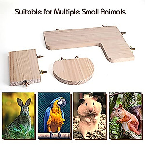 Chinchilla Cage Accessories Wooden Platform,Rat Cage Accessories Chinchilla Toys Dwarf Hamster Cage Standing Pedals, Sturdy Standing and Jumping Wooden Board for Rat Cage Chinchilla Cage Parrot Cage
