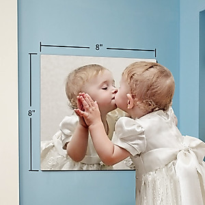 Shatterproof Full Length Mirror,Unbreakable Mirror for Kids,Full Body Mirror for Wall,Extra Thick 1/8",1Pcs 8"x8",Made of Frameless Plexiglass Acrylic Plastic,Wall Mounted for Home Gym,Bedroom,Door