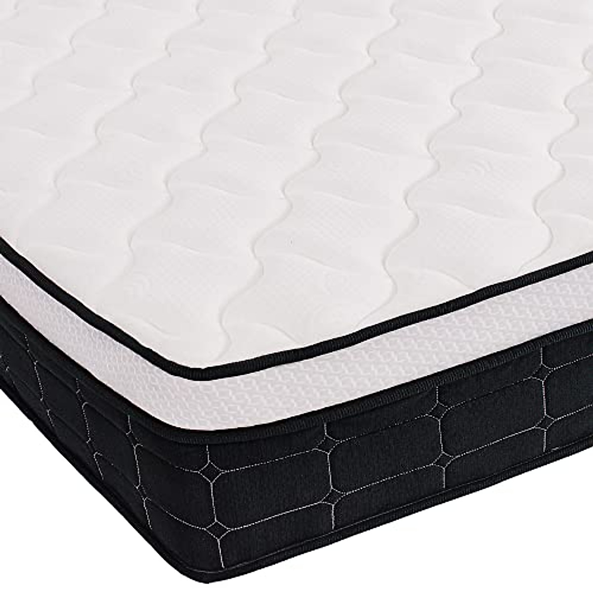 Novezza Home 12 Inch Hybrid Pillow-Top Mattress/Bed-in-a-Box/CertiPUR-US Certified Foam, King (NOVHM-P) White