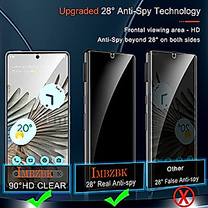 IMBZBK [2+3 pack] for Google Pixel 7 Pro Privacy Screen Protector [Not Glass] Accessories 2 Pack Flexible Privacy Screen for Pixel 7 Pro 3 pack Tempered Glass Camera lens protector case friendly