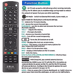 Gvirtue Universal Remote Control for Almost All LG Brand LCD LED HD TV, 3D TV, Smart TV