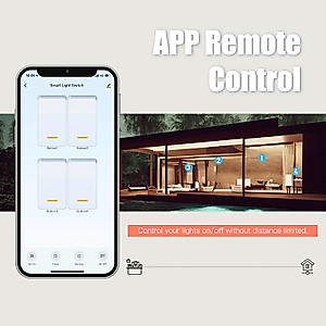 MOES Smart Double Light Switches, 2.4GHz Wi-Fi 2 Gang Single Pole Switch, Netural Wire Required, Inteligente Switch Combo Work with Alexa Google Assistant, Remote Controlgle Assistant, Remote Control