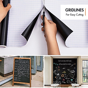 Chalkboard Wallpaper Stick and Peel: Contact Paper 17.7 X 78.7 Inches Classroom Chalkboard Stickers Chalk Board Paint Self Adhesive Wall Paper with 5 Colorful Chalks