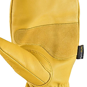 Wells Lamont Men's HydraHyde Leather Winter Work Mittens | Water-Resistant | Saddletan | Large (1217L)