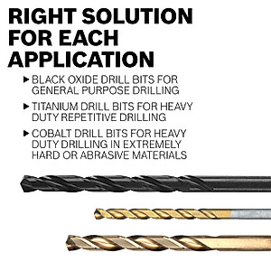 BOSCH TI2145 1-Piece 9/32 In. x 4-1/4 In. Titanium Nitride Coated Metal Drill Bit with Straight Shank for Applications in Heavy-Gauge Carbon Steels, Light Gauge Metal, Hardwood