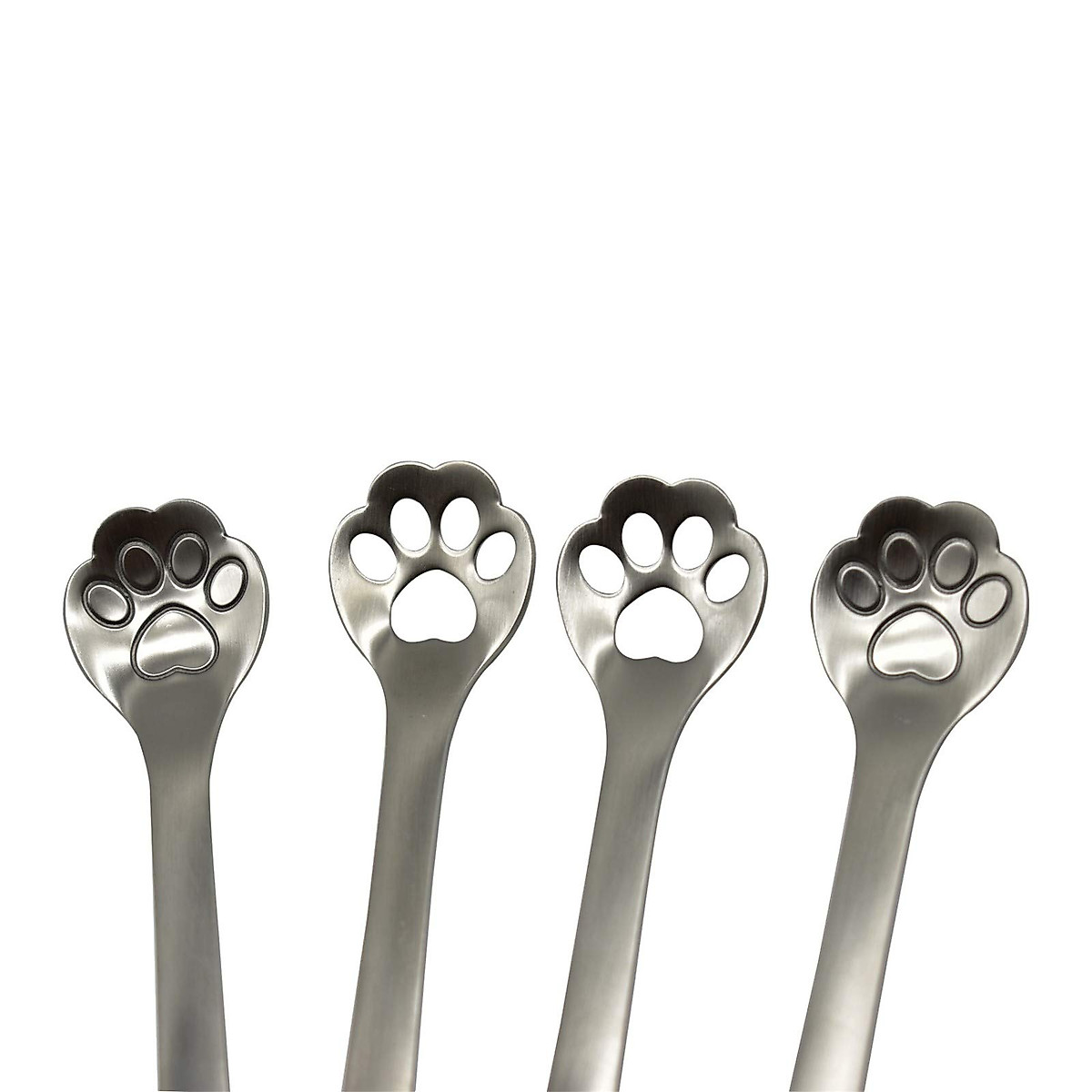 Maydahui 6PCS Cat Paw Spoon Hollow Out Coffee Spoons 5.8 inch 18/10（304 ）Stainless Steel Teaspoon for Dessert Ice-cream Stirring Home Kitchen Restaurant