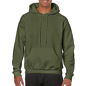 Gildan Men's Heavy Blend Fleece Hooded Sweatshirt G18500 (X-Large, Military Green)