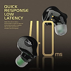 Sabbat E16【Astria Coaxial Acoustic Architecture】 Wireless Earbuds Blutooth 5.2 in-Ear HiFi Stereo Headphones with Built-in Mic and Charging Case Suitable for iOS, Android(Mystic Black)