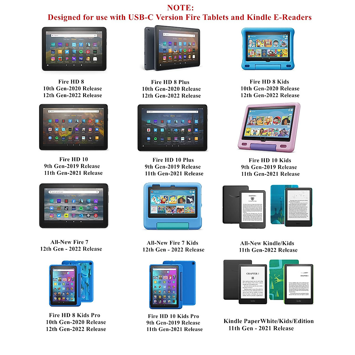 EGK 15W Foldable Wireless Charging Dock Only Compatible with Fire HD 8 Plus (2022 & 2020 Releases) and Fire HD 10 Plus (11th Gen) (White)