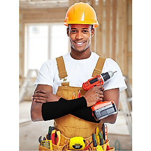 Geyoga 2 Pairs Cut Resistant Sleeves Bite-Proof Arm Protectors Arm Protection Sleeves Guard (Black, 22 cm)