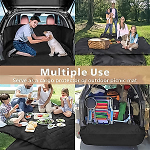 Cargo Liner for Pet, Waterproof Non-Slip Durable Dog Cargo Cover Mat Universal for Cars, SUV, Minivan with Bumper Flap Protector, Large Size