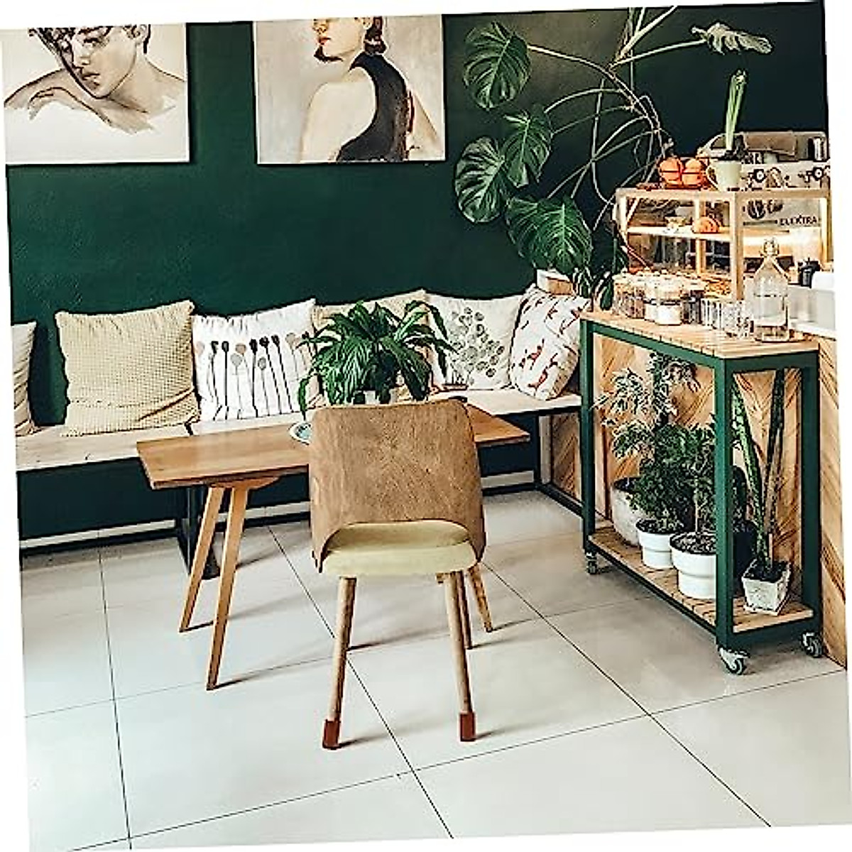 USHOBE 6 Pcs Thickened Table Mat Plastic Chair Circle Chair Sofa Protector Bed Desk Foot Sleeve Bed Riser Chair Leg Mat Chair Feet Caps Furniture Accessory Cabinet Brown Accessories