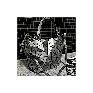 Kbinter Geometric Luminous Purses and Handbags Shard Lattice Eco-Friendly Artificial Leather Rainbow Holographic Purse, Color, Large