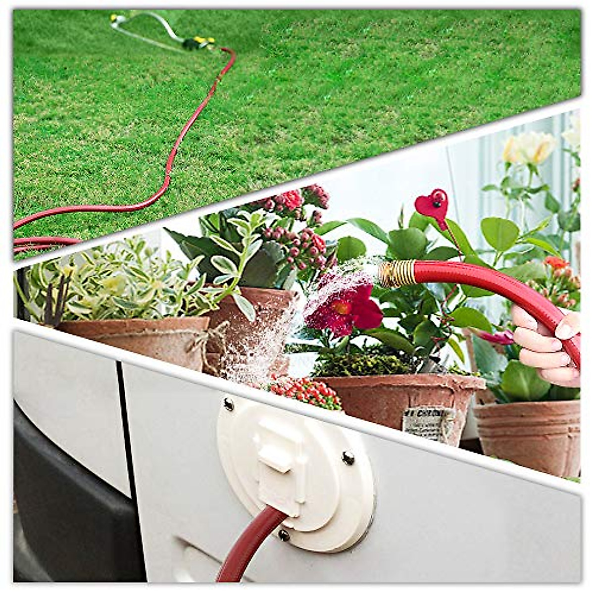 Solution4Patio Homes Garden Hose No Kink 5/8 in. x 25 ft. Red Water Hose, No Leaking, Heavy Duty, Brass Fittings 12 Years Warranty, No DOP, Environmental-Friendly