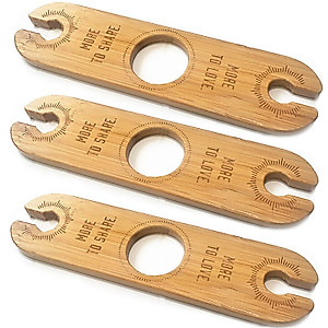 3 Pcs Wine Glass Drying Rack and Bottle Holder Bamboo Countertop Wine Glass Rack Wooden Wine Glasses Storage Stand Holds 2 Glasses and 1 Bottle Perfect for Home Kitchen Decor Wine Lovers