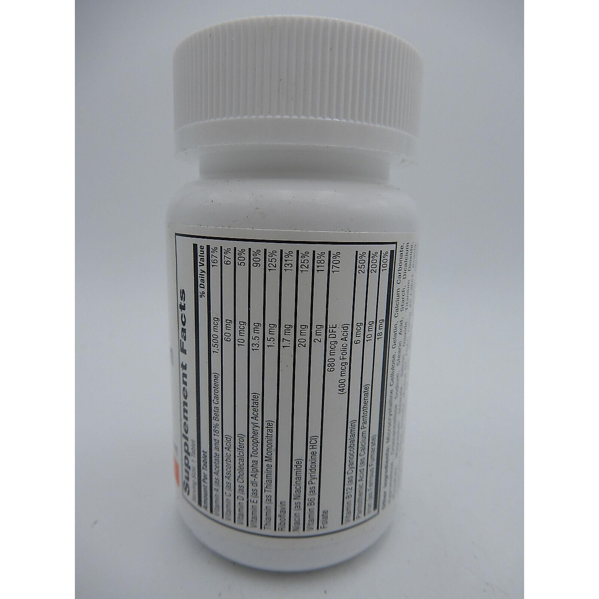 Rugby Tab-A-Vite Multivitamin with Iron and Beta-Carotene Multivitamin/Mineral Supplement - 100 Tablets