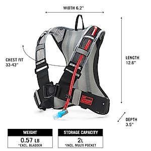 USWE Outlander Pro Hydration Backpack with 2.0L/70oz Hydration Bladder (Black)