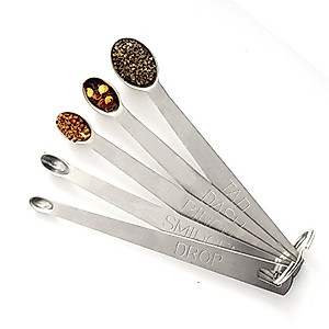 Norpro Mini Stainless Steel Measuring Spoons, Set of 5 (tad, dash, pinch, smidgen and drop)
