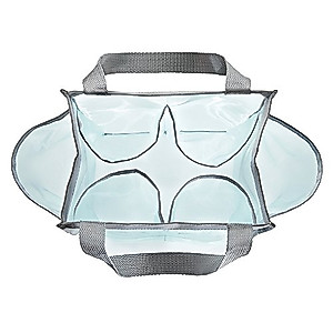 iDesign Mesh Water-Resistant Shower Caddy Tote with Handles for Bathroom, College Dorm, Garden, Beach, 8.5" x 5.75" x 9.25" - Mint Green and Gray