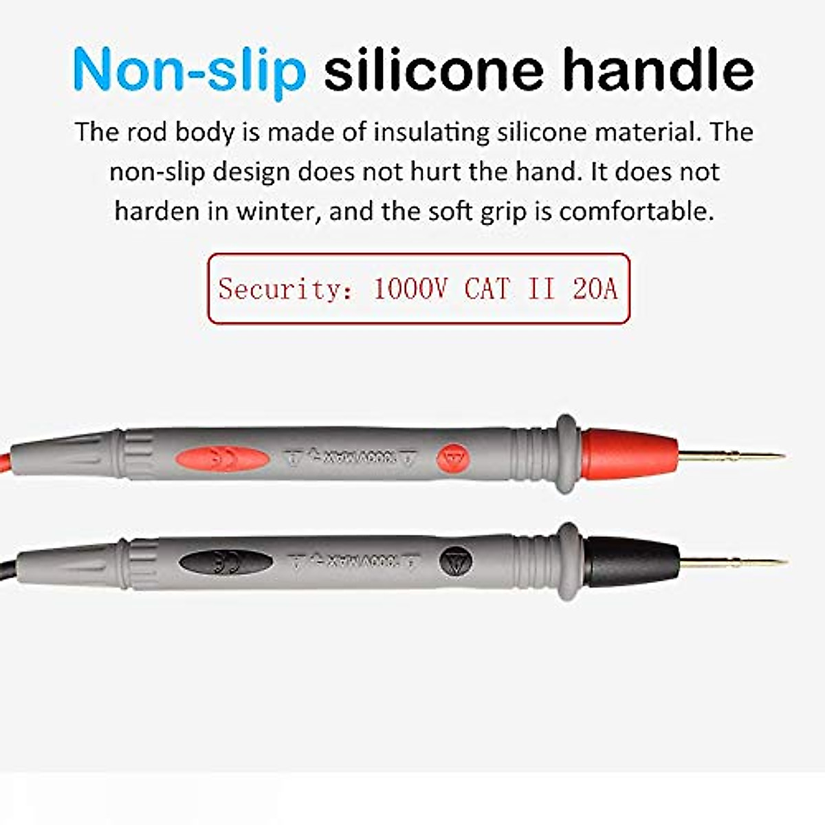 1000V 20A Multimeter Test Leads Banana Plug 35″ / 90 cm Gold-Plated Test Probe Lead