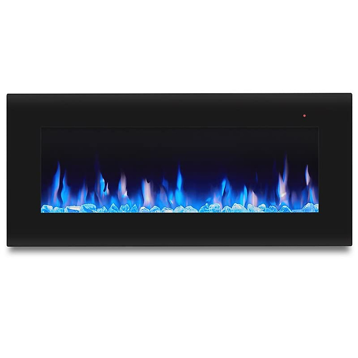 BOWERY HILL Modern 40" Wall Mounted Electric Fireplace Mantel Heater with Remote Control, Adjustable Led Flame, 1400W in Black