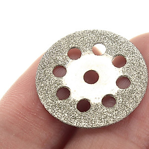 YEEZUGO 10 pcs Diamond Cutting Wheel Cut Off Discs Coated Rotary Tools W/Mandrel 22mm for Dremel