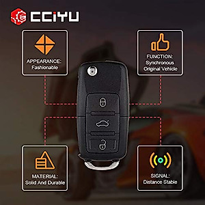 cciyu X 1 Flip Key Fob with Key Blade 3 buttons Replacement for 1998-2016 for Ford for Lincoln for Mazda for Mercury Series with FCC CWTWB1U212