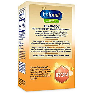 Enfamil Fer-In-Sol Iron Supplement Drops for Infants & Toddlers, Supports Brain Development, 50 mL Dropper Bottle, Pack of 2