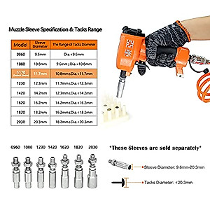 Dongya 1170 Pneumatic Decorative Nailer, Diameter 29/64'' (11.7mm), Air Power Upholstery Tacks Nail Gun, Finish Nailer Thumbtacks Tool For Furniture(1170 Deco Nailer)