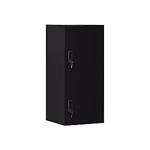 2 Door Metal Vertical Storage Locker for Kids Bedroom, Children Room, School, Office, Home ,Stackable Steel Storage Cabinet for Toys, Clothes & Sports Equipment,Anti-falling Device. (2D, black)