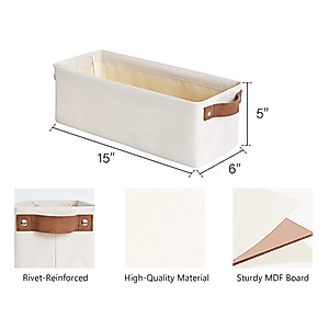 StorageWorks 3-Pack Decorative Storage Baskets with 2-Pack Narrow Storage Bins