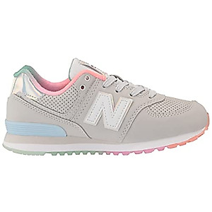 New Balance Kids 574 V1 70s Racing Lace-up Sneaker, Summer Fog/Lemon Haze/Uv Glo, 2.5 US Unisex Little