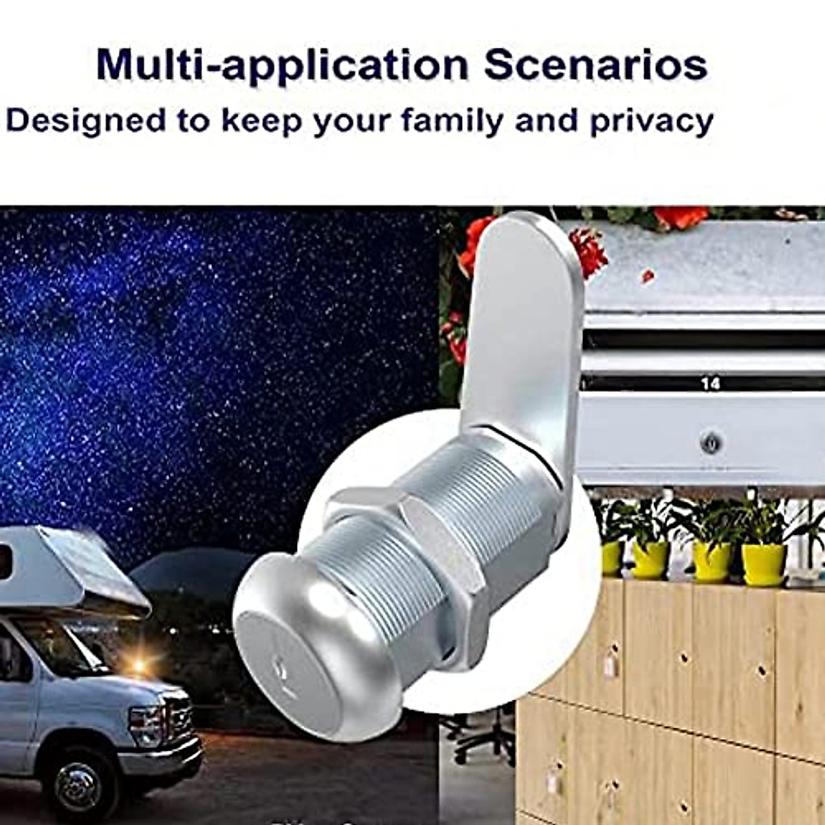 PRIZOM 6 Pcs Mailbox Lock, 5/8Inch Cabinet Locks and Cam Locks for Toolbox Keyed Alike, Secure Drawer and File Cabinet