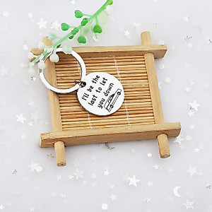 BAUNA Funeral Director Keychain I’ll Be The Last To Let You Down Last Mortician Gift Dark Humor Jewelry Gift for Mortician Friend (Funeral Director Keychain)