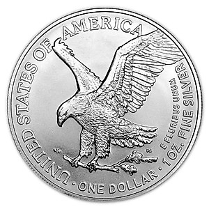 1986 - Present (Random Year) Lot of (10) 1 Ounce Silver American Eagle Coins Brilliant Uncirculated (Type 1 or 2) in Original United States Mint Tube with Certificates of Authenticity $1 BU