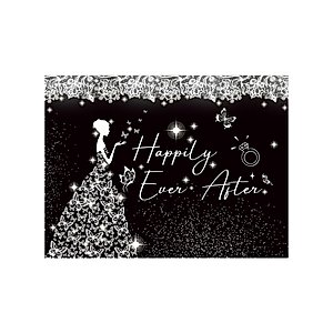 Rimbol Elegant Wedding Shower Background, Bridal Gown Silhouette Background 4.5x6ft Suitable for Wedding Engagement Parties