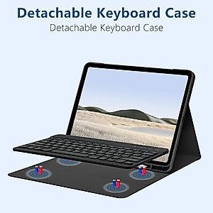 TQQ for iPad Air 13-inch (M3/M2, 2025/2024) & Pro 12.9 inch Case with Keyboard, Keyboard case for 12.9-inch iPad Pro 6th/5th Gen - with Pencil Holder for iPad Air 13-inch/iPad Pro 12.9 Black