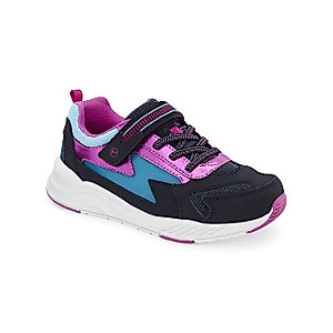 Stride Rite Girls Lighted Cosmic Sneaker, Black Multi, 11.5 Wide Little Kid