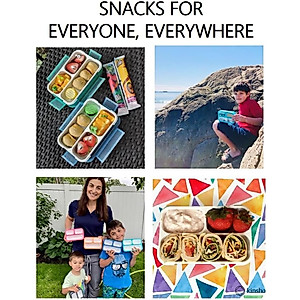 MINI Bento-Box Lunch and Snack Boxes Set of 2 | Small Leakproof Portion Containers For Kids Boys Girls Toddlers Adults | BPA Free for School Pre-School Daycare Travel Keto | Navy & Blue