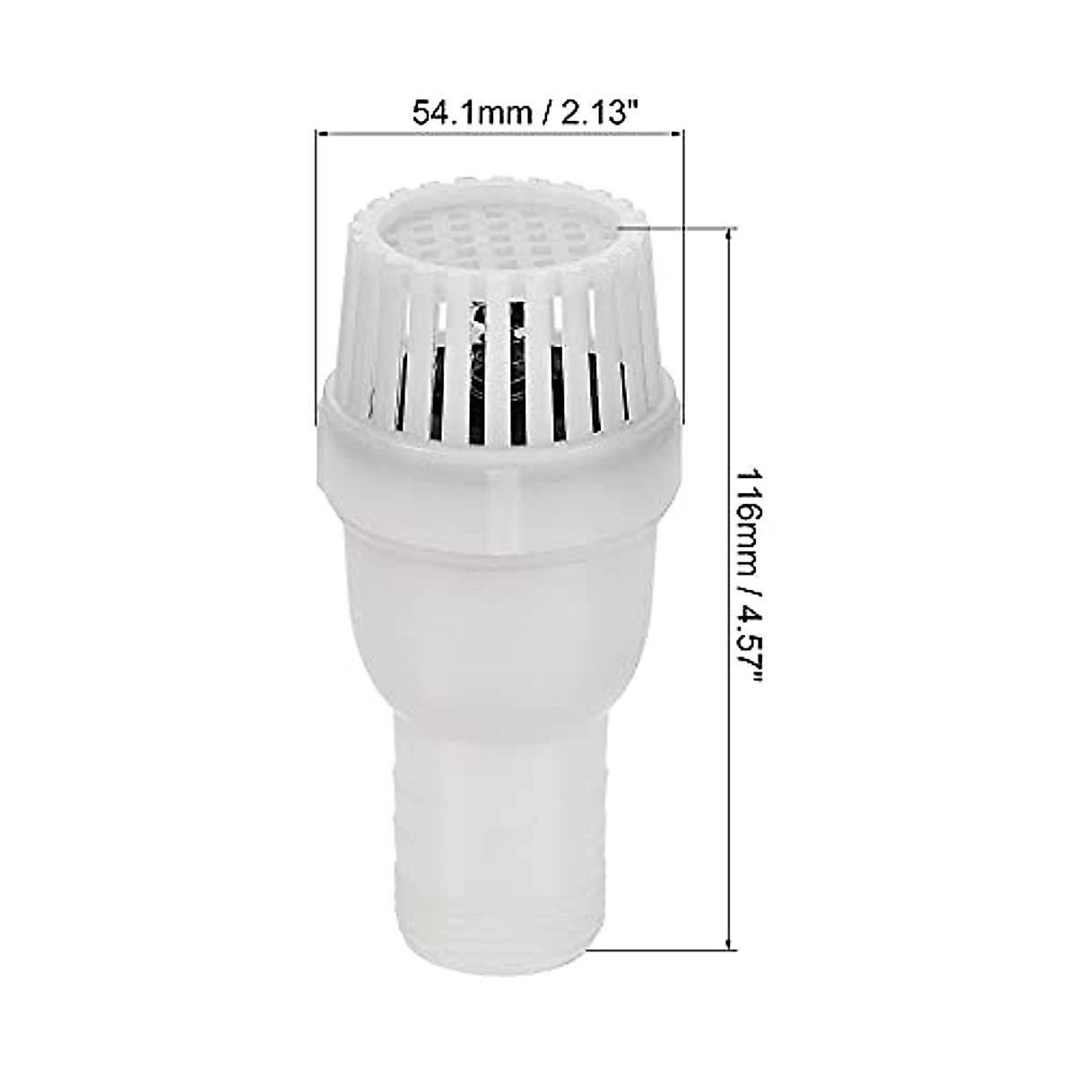 uxcell Foot Valve, G1 Thread Filter Strainer Check Valve for Home Garden Water Well Pump Pool, PVC, White