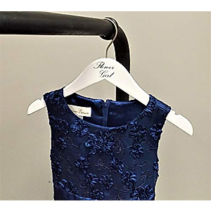 NAHANCO FG20114 Bridal Hanger, White Wood Hanger with Black Imprint (Flower Girl), 14” (1 Piece)