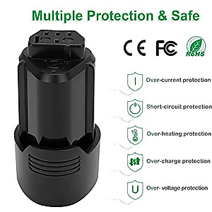 Hanaix 12V 3.0Ah Li-ion Replacement Battery for Ridgid R82007 R82009 R82048 R82049 AC82008 AC82049 130188001 130219001 130446011 for Ridgid 12v Battery