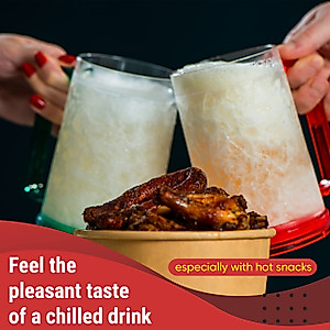 Beer Mugs with Gel Freezer 16 oz, Double Walled Beer Mugs with Handles, Color Handles Set Of 4