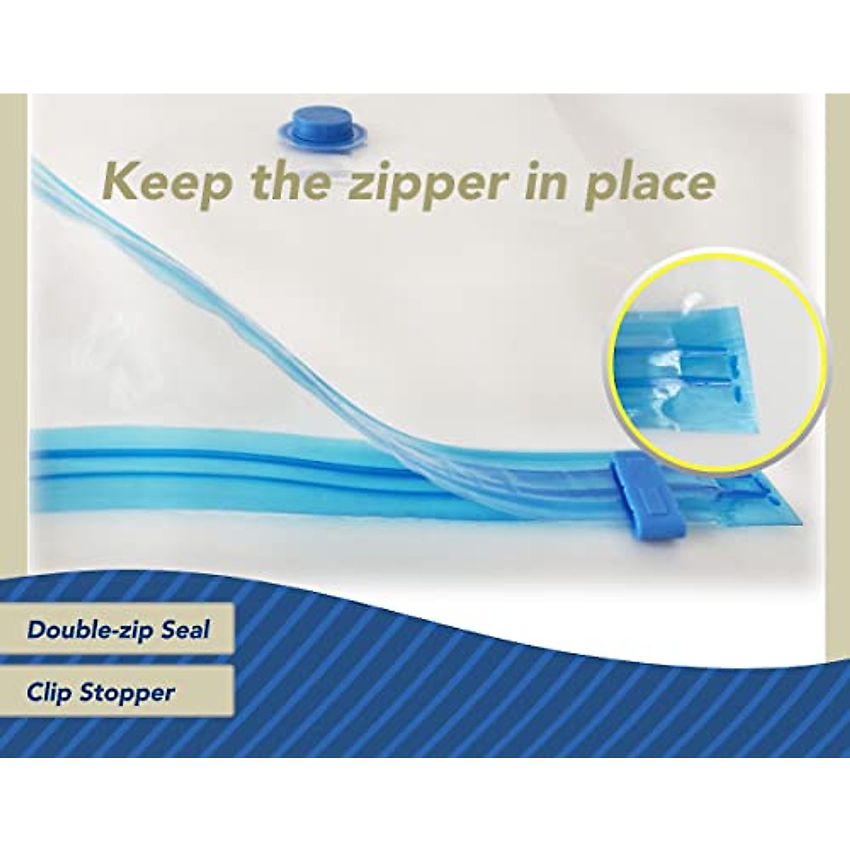 Vacuum Storage Bags for Clothes 5 Large (32 x 24") Vacuum Sealed Bags for Clothing Comforters and Blankets Reusable Space Saving Bags (Large,5)