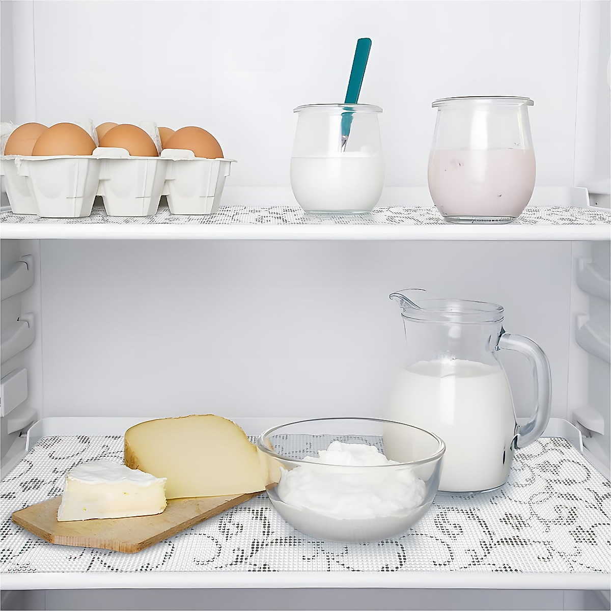 RAY STAR Shelf Liner, Non-Adhesive Refrigerator Liners for Shelves 12 * 120 inch, Vinyl Shelf Drawer Liner Non-Slip Bathroom Cabinet Liner for Kitchen/Storage/Desks (Wistereia)