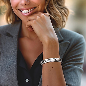 Ross-Simons Italian Sterling Silver Jewelry Set: 3 Hammered Bangle Bracelets. 8.5 inches