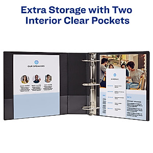 Avery Economy Showcase View 3 Ring Binder, 3" Round Rings, 1 White Binder (19751)