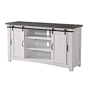 Martin Svensson Home Hampton TV Stand, White Stain with Grey Stain Top