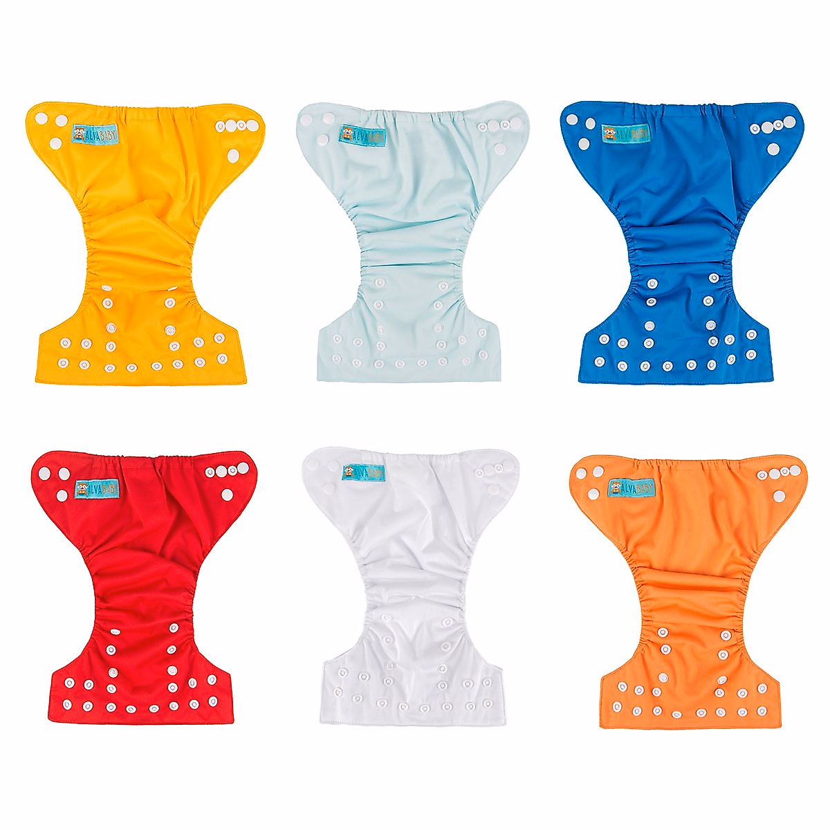 ALVABABY 6pcs with 12 Inserts Baby Cloth Diapers Pocket Newborn Diaper for Less Than 12pounds Baby Snaps Cloth Diapers Nappy