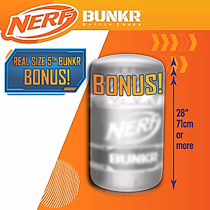NERF BUNKR Officially Licensed Battle Royale Inflatable Bunker Battlezone - 5 Piece Barricade Set Crates Barrels